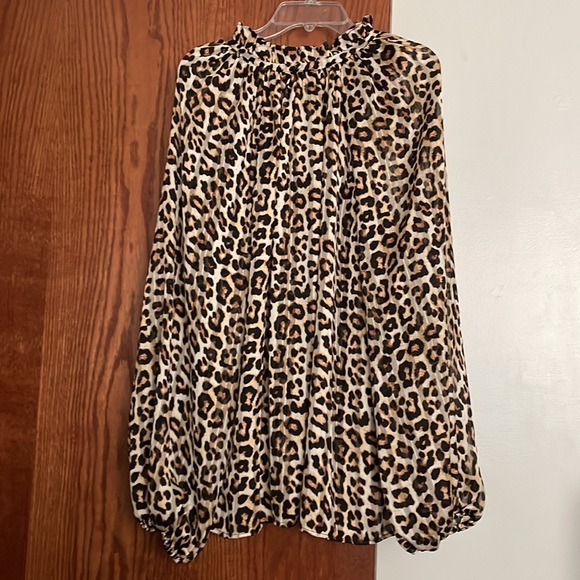 H&M | Tops | Sheer Hm Leopard Blouse | Poshmark